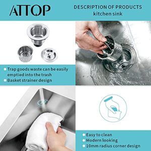 ATTOP 32 Inch Undermount Kitchen Sink With Faucet,Stainless Steel Kitchen Sink Undermount Single Bowl Sink