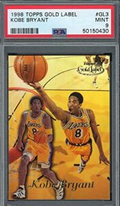 kobe bryant 1998 topps gold label basketball card #gl3 graded psa 9