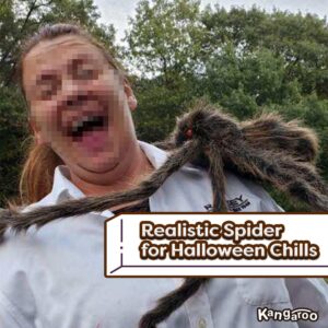 Kangaroo Giant Spider Halloween Decorations- Big Spider Decoration Outdoor Indoor-Porch Spider, Scary Spider, Huge Spider, Giant Spider for Halloween Black, 5 feet