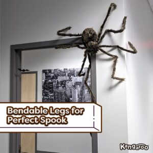 Kangaroo Giant Spider Halloween Decorations- Big Spider Decoration Outdoor Indoor-Porch Spider, Scary Spider, Huge Spider, Giant Spider for Halloween Black, 5 feet