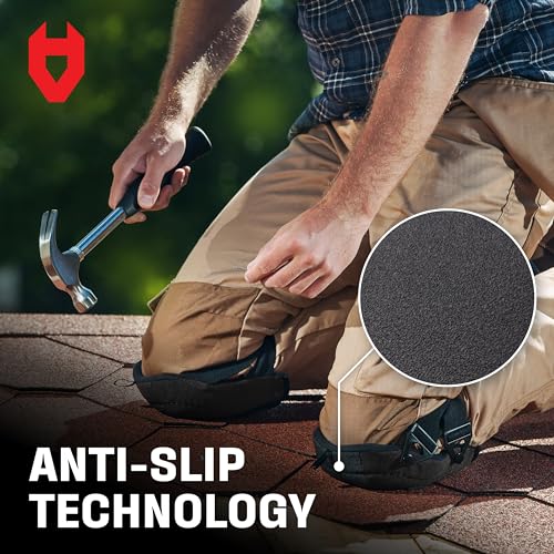 NoCry Non-Slip Work Knee Pads for Men and Women with Thick Soft Foam Padding, Strong Straps and with Easy-Fix Clips - Perfect Flooring Knee Pads, Womens Knee Pads for Gardening and Soft Knee Pads