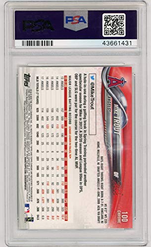 Mike Trout 2018 Topps Chrome Batting #100 Baseball Card Graded PSA 10 GEM MINT