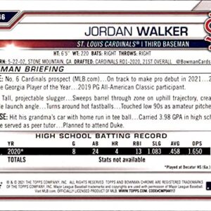 2021 Bowman Prospects #BP-146 Jordan Walker St. Louis Cardinals Baseball NM-MT