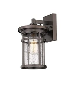 casia outdoor wall sconces, exterior wall lantern, outdoor wall lighting fixture, outdoor wall mounted lights, outdoor wall lights for patio, porch, garden,balcony (oil rubbed bronze, 12" h)