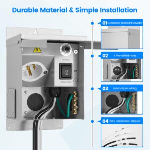 Generator Transfer Switches, Briidea 15 Amp 120V Generator Manual Transfer Switch with Circuit Breaker, Prewired