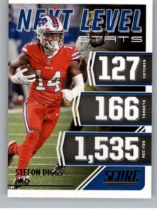 2021 score next level stats #12 stefon diggs buffalo bills official nfl football trading card in raw (nm or better) condition