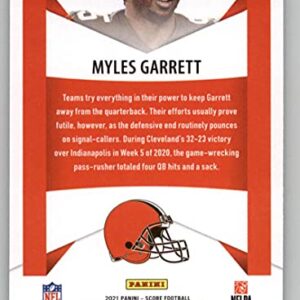 2021 Score Game Face #8 Myles Garrett Cleveland Browns Official NFL Football Trading Card in Raw (NM or Better) Condition