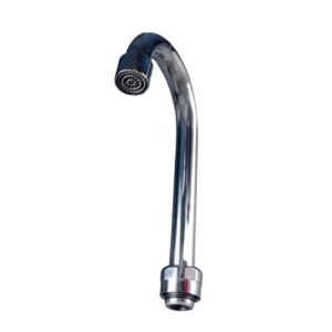 METALCHEF Wall Mount Hand Sink Faucet 4-inch NSF Dual Lever Handles 31/2-inch Goose Neck Polish Chrome No Splashing. Faucets Come with a Pair of 1/2" NPT Male inlets for Fitting Them Directly.