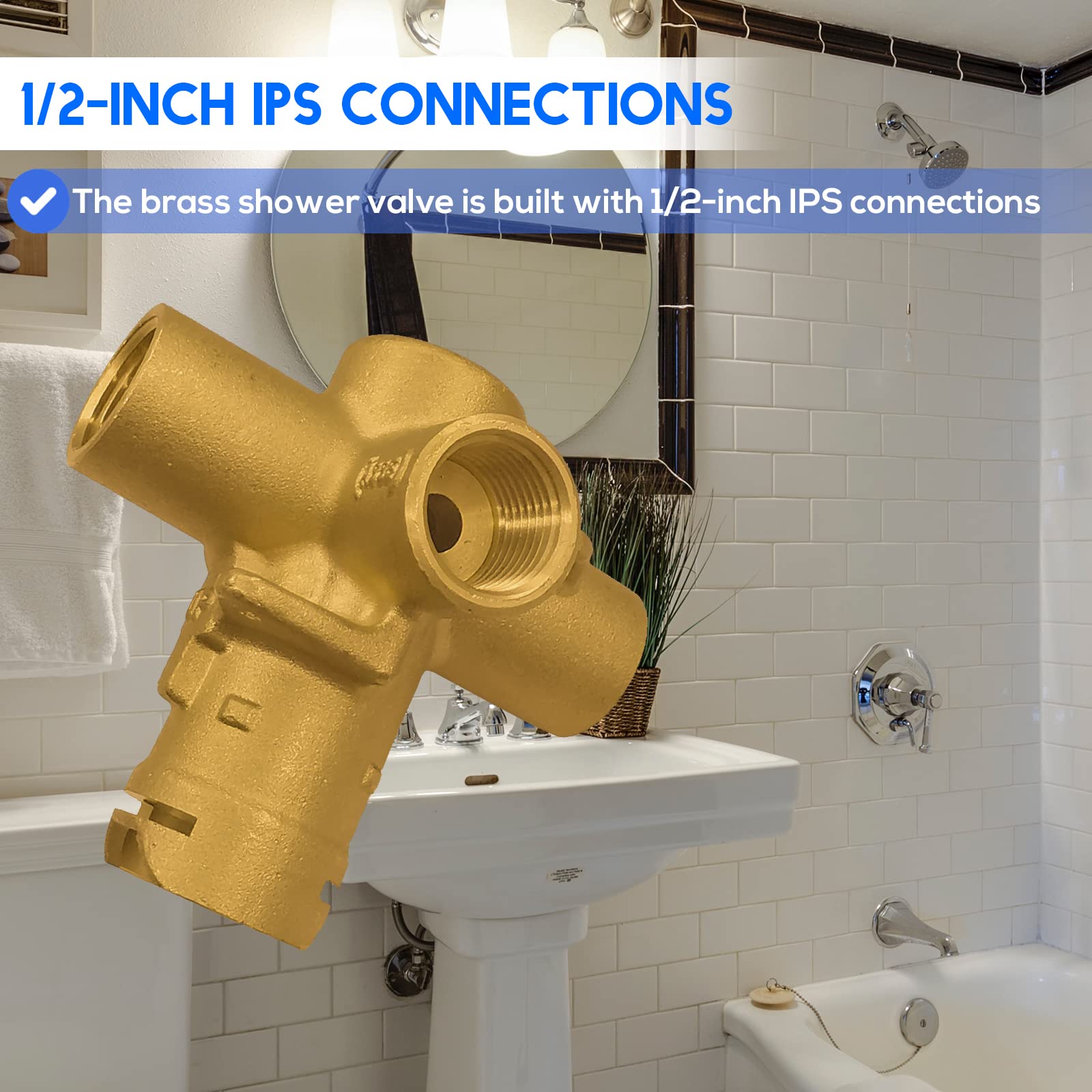 2510 Posi Temp Tub and Shower Valve, Pressure Balancing Valve with 1/2 Inch IPS Connections, Compatible with Moen Posi-Temp Valve Trim Kit