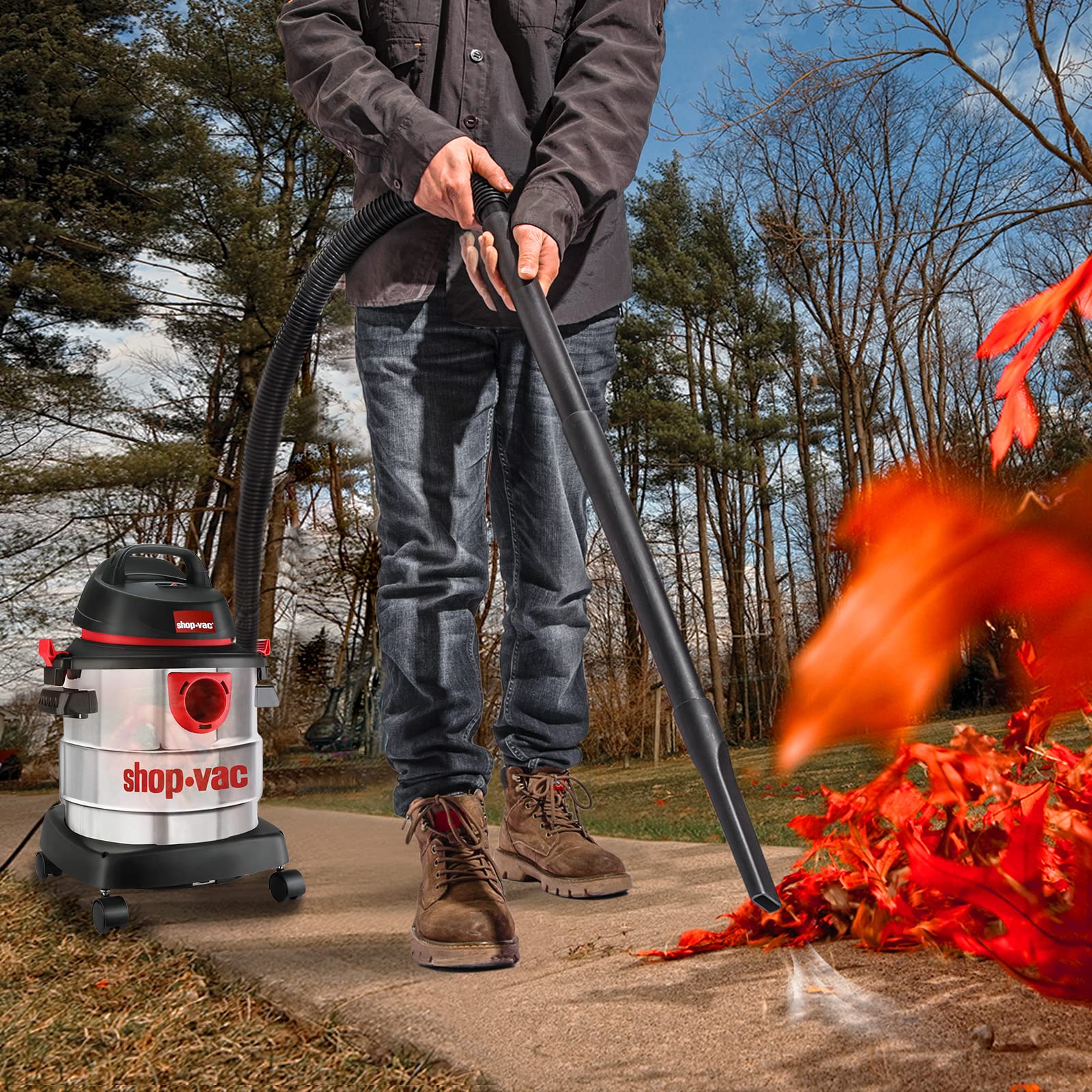 Shop-Vac 5 Gallon 4.5 Peak HP Wet/Dry Vacuum, Stainless Steel Tank, Portable Shop Vacuum with Attachments for Jobsite, Garage & Workshop. 5989300