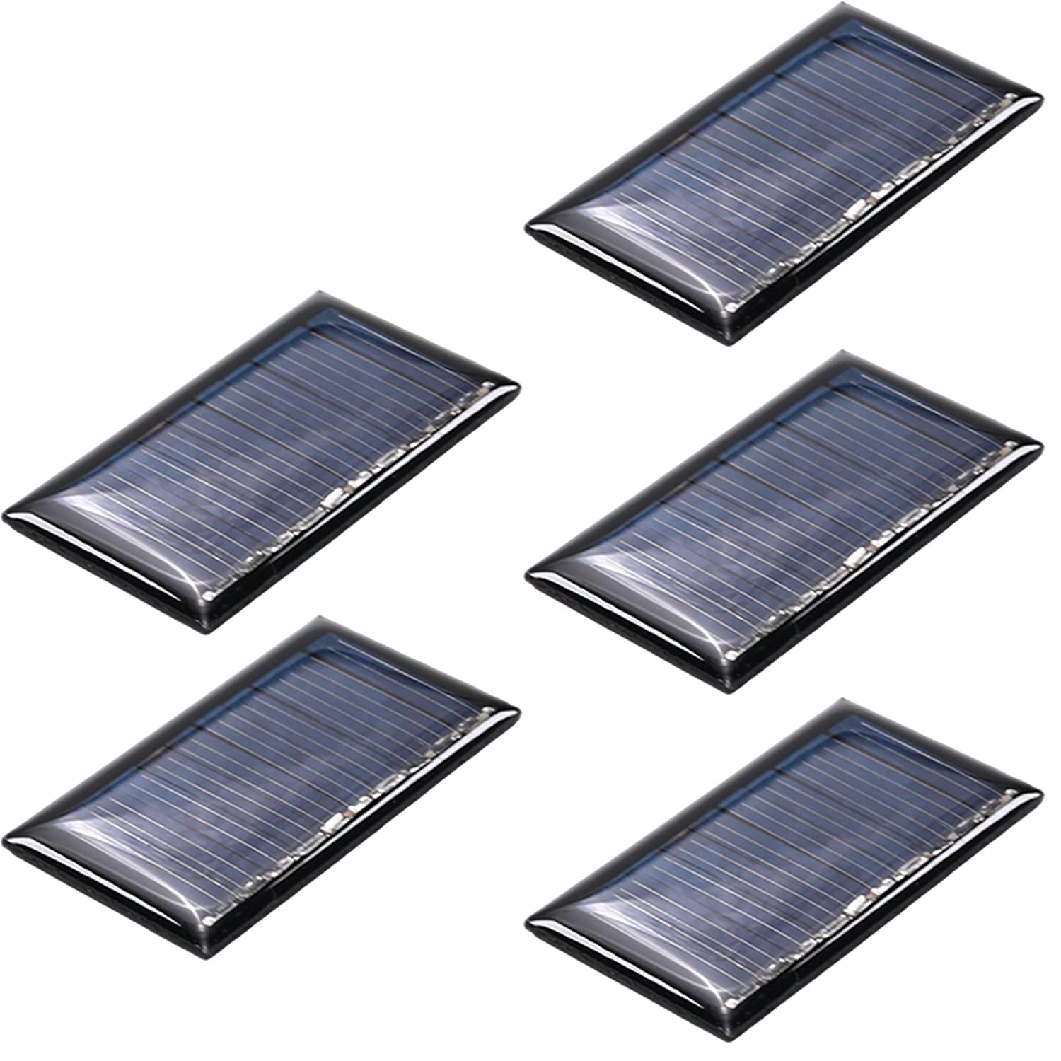 Heyiarbeit 5 Pcs 5V 0.125W Mini Polysilicon Epoxy DIY Solar Panel Module 45mm x 25mm/1.77" x 0.98" for Cell Charger