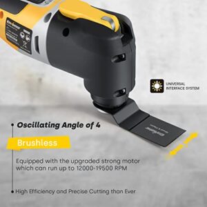 ENVENTOR Cordless Oscillating Tool, 20V Brushless Oscillating Multitool Kit with 6 Variable Speed, 4° Oscillation Angle, 28 pcs Accessories, Fast Charger Oscillating Saw for Trimming, Sanding, Cutting