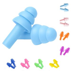 earplugs for sleeping noise cancelling, reusable ear plugs– super soft, silicone ear plug, for sleeping 8 pairs, swimming, snoring, concerts, work, noisy places (color)