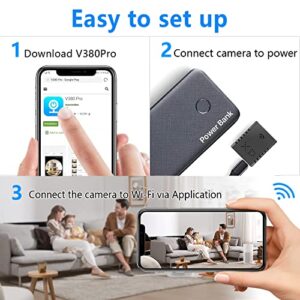 Rettru Spy Camera Hidden Camera WiFi : Smallest HD Mini Camera Nanny Cam Small Camera Spy Cam Mini Wireless Camera Mini Spy Camera V380 Pro WiFi Camera Indoor Camera Wireless with Phone app