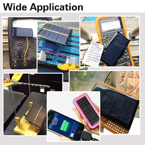 Heyiarbeit 1 Pcs 5V 2W Mini Polysilicon Epoxy DIY Solar Panel Module 88mm x 142mm/3.46" x 5.59" with Wire USB Port Plug for Current Output