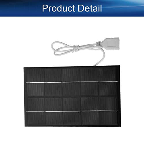 Heyiarbeit 1 Pcs 5V 2W Mini Polysilicon Epoxy DIY Solar Panel Module 88mm x 142mm/3.46" x 5.59" with Wire USB Port Plug for Current Output