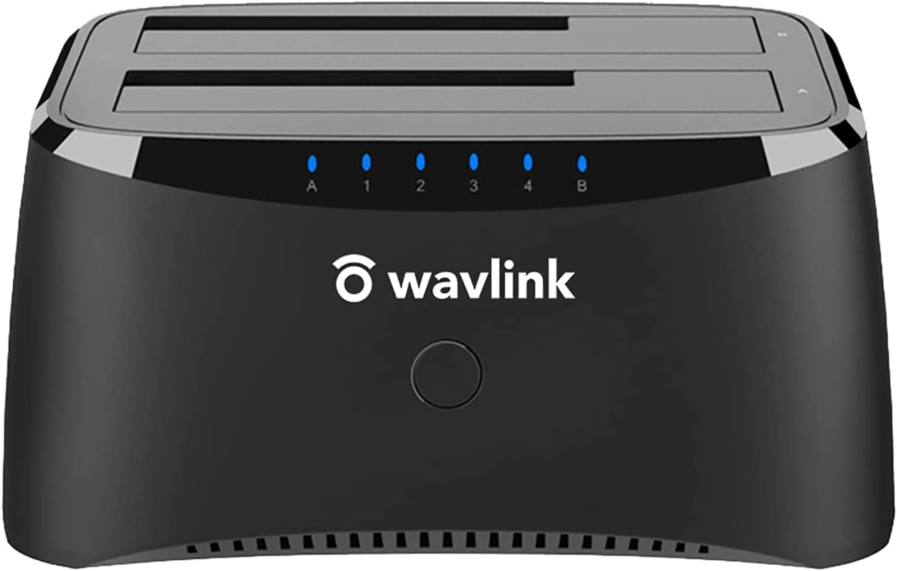 WAVLINK USB 3.0 to SATA I/II/III Dual Bay External Hard Drive Enclosures Docking Station for 2.5/3.5inch HDD SSD,Offline Clone,OTG,Supports UASP(up to 6Gbps) for Windows, Mac OS and Linux