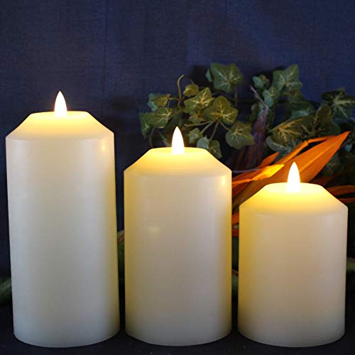 LED Lytes Flameless Candles with Timer, LED Candles, Battery Operated Candles Set of 3 Decorative Homr Decor Candle