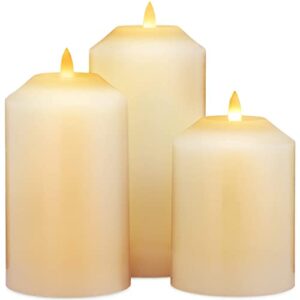 LED Lytes Flameless Candles with Timer, LED Candles, Battery Operated Candles Set of 3 Decorative Homr Decor Candle