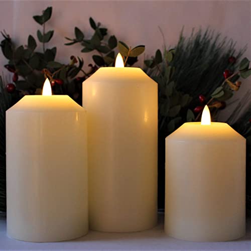 LED Lytes Flameless Candles with Timer, LED Candles, Battery Operated Candles Set of 3 Decorative Homr Decor Candle