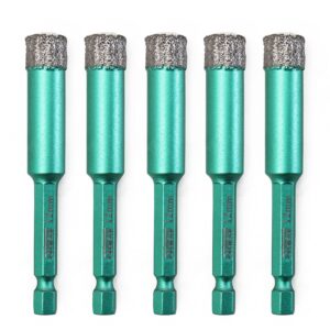 fachlich dry diamond drill bits,5pcs 1/2"(12mm) with quick change hex shank,for granite marble tile porcelain ceramic hard materials