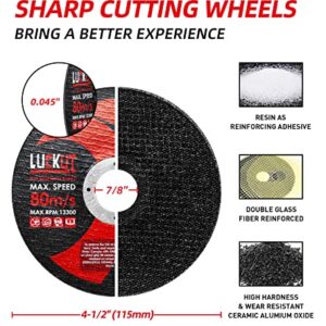 LUCKUT Cut-Off Wheels Cutting Wheel Disc 4-1/2"x3/64''x7/8'' Thin Metal Stainless Steel Cutting Cut Off Disc Blades Grinding Wheel for Angle Grinders 25-Pack