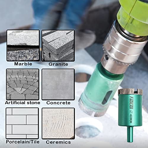 FACHLICH Diamond Core Drill Bits - 1-3/8" Granite Hole Saw 2pcs 35mm Wet Drilling withTriangle Shank for Granite Countertops Marble Concrete Limestone