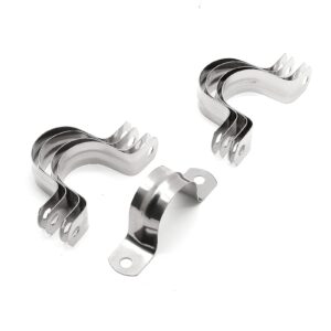 jersvimc 16pcs 1 1/4 inch stainless steel conduit clamps, two hole strap u bracket rigid pipe strap metal u clamp conduit strap tension clips u-tube clamp heavy duty