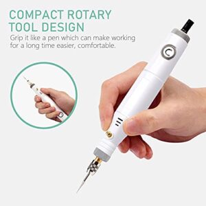 Rotary Tool Kit Pinkiou Mini Drill Variable Speed Rotary Carver with 106 PCS Accessories for Drilling, Carving, Engraving, Sanding, Polishing and Cutting (White)