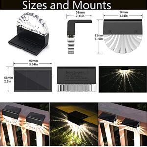 Solar Deck Lights, Outdoor Waterproof Led Solar Fence Lights,Solar Step Lights,Warm White/Color Glow Outdoor Lighting for Backyard,Patio Outside Stairs,Yard,Railing Lights 12 Pack