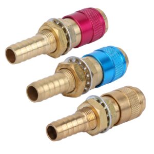 3pcs M10 Red Yellow Blue Water Cooled Gas Adapter Quick Connector Fitting Tig Cooler Welding Quick Connectors for Tig Welding Torch