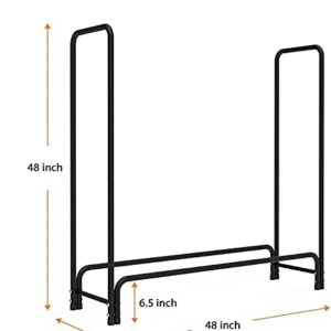 Rocky Mountain Goods Firewood Rack Outdoor/Indoor - Wood Storage Firewood Holder - Heavy Duty Steel Log Rack - Easy Install in Minutes - Included Hardware - Keeps Firewood Up and Dry - 4 Foot