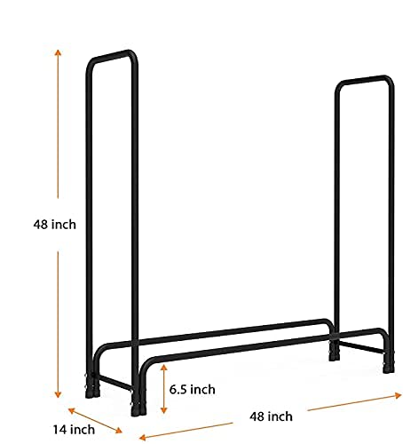 Rocky Mountain Goods Firewood Rack Outdoor/Indoor - Wood Storage Firewood Holder - Heavy Duty Steel Log Rack - Easy Install in Minutes - Included Hardware - Keeps Firewood Up and Dry - 4 Foot