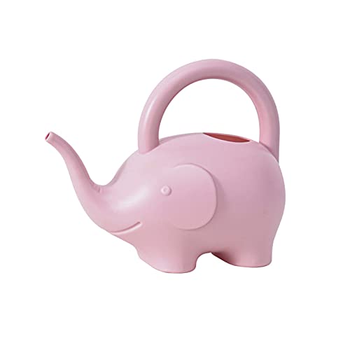 Indoor Watering Can, Elephant Watering Can Anti-Slid Handle Cute Plastic Creative for House Bonsai Plants Garden Flower Pink 1