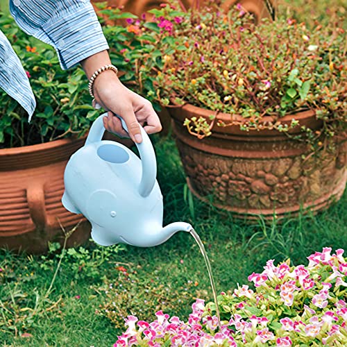 Indoor Watering Can, Elephant Watering Can Anti-Slid Handle Cute Plastic Creative for House Bonsai Plants Garden Flower Pink 1