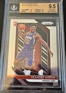 2018-19 panini prizm bgs gem mint 9.5 deandre ayton basketball rookie card w/a pristine 10 sub! - phoenix suns