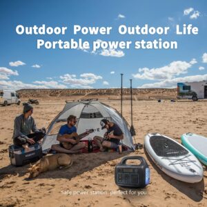 296wh Portable Power Station FUENTE LUZ Solar Generator Backup Lithium Battery Power Supply (Solar Panel Not Included)110V Pure Sine Wave AC Outlet For Outdoor Camping Travel Emergency (300, Orange)