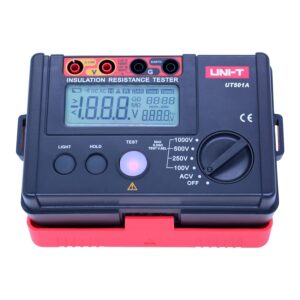 uni-t 1000v insulation resistance tester megohmmeter ground resistance tester meter with lcd display, backlight (ut501a)