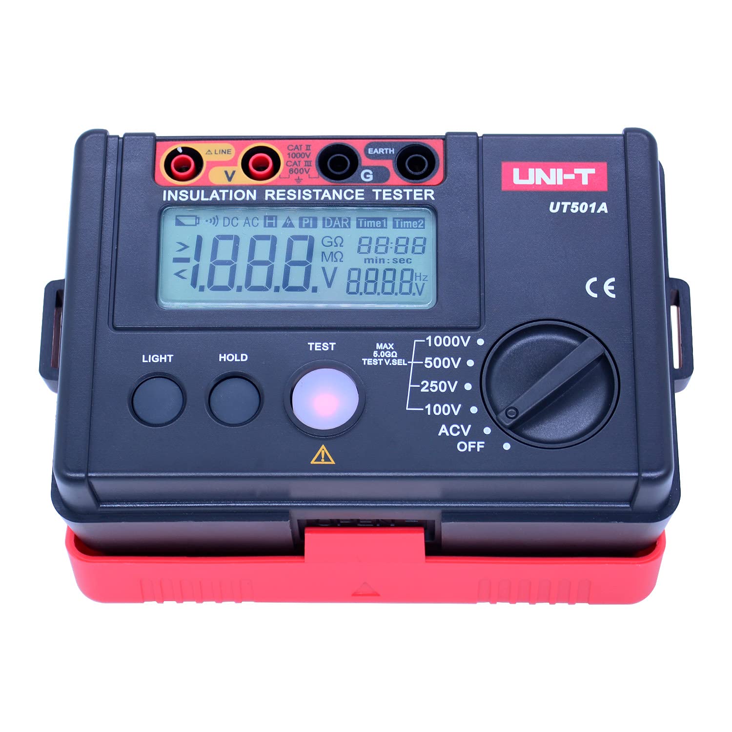 UNI-T 1000V Insulation Resistance Tester Megohmmeter Ground Resistance Tester Meter with LCD Display, Backlight (UT501A)