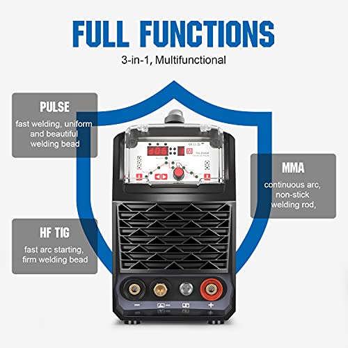 ANDELI TIG Welder PULSE/HF TIG/STICK/ARC,170 Amp 110/220V Dual Voltage Multi-function IGBT TIG Welding Machine with Torch