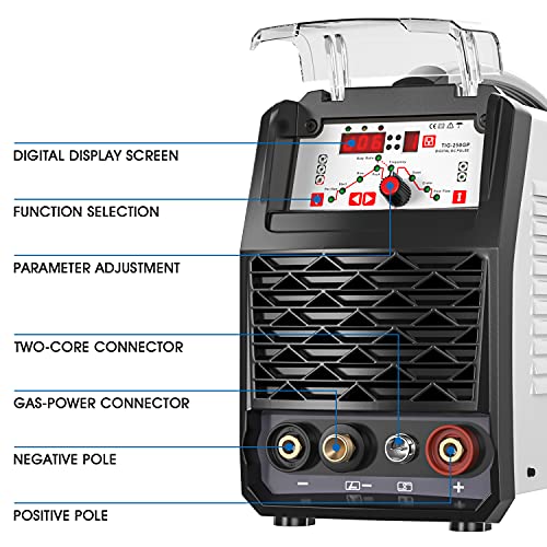 ANDELI TIG Welder PULSE/HF TIG/STICK/ARC,170 Amp 110/220V Dual Voltage Multi-function IGBT TIG Welding Machine with Torch