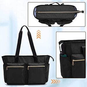 Damero Nurse Bag for Work Supplies, Medical Bags with Laptop Sleeve for Home Care Nurse, Medical Students and More, Black