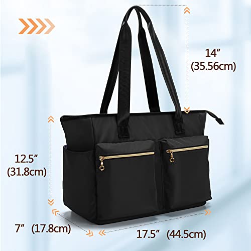 Damero Nurse Bag for Work Supplies, Medical Bags with Laptop Sleeve for Home Care Nurse, Medical Students and More, Black