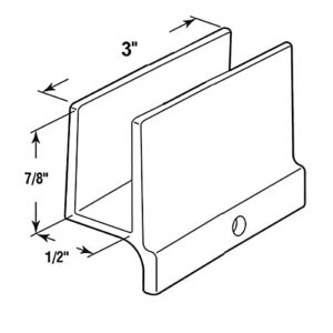 Gordon Glass® Sliding Shower Door Bottom Guide 1/2" Wide x 3" Long