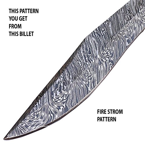 PAL 2000 KNIVES Pattern - Handmade Damascus Steel Bar - Custom Damascus Steel Billet, Blank Blade - 15"x3"x5mm, Ssga-9932