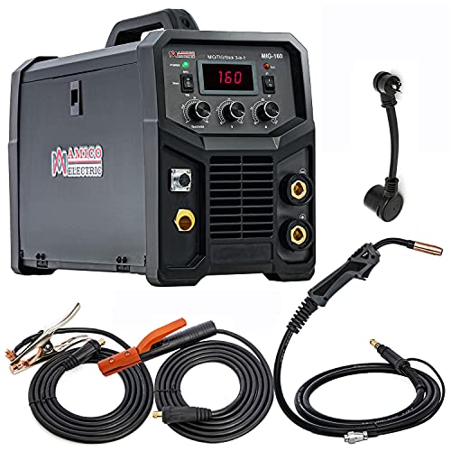 MIG-160, Professional 160-Amp MIG/TIG/Stick Arc DC Inverter Welder, 3-in-1 Multifunction, Spool Gun Weld Aluminum: SPG15180 & SPG15250