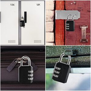 2 Pack Door Locks Hasp Latch 4Inch Stainless Steel Security Door Clasp Hasp Lock Latch with 3 Digit Padlock Combination Lock Outdoor Waterproof Safety Hasp Lock with 18Pcs Screws Brushed Finish