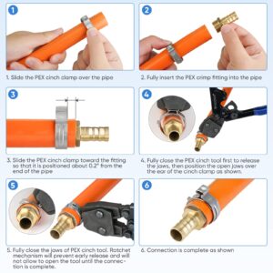 TICONN PEX Clinch Clamps Crimping Tool for 304 Stainless Steel PEX Clamp Rings, PEX Pipe Tubing Connection (Tool only)