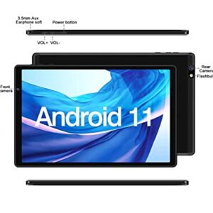 FACETEL Tablet 10 inch Android Tablet with Keyboard 2 in 1 Tablet 4GB RAM 64GB ROM TF 128 GB, 8000mAh, FHD, Dual Camera, WiFi Bluetooth Tablet with Mouse, Black