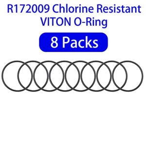 (8 Pack) Exact Replacement Pentair R172009 Lid O-Rings - Compatible with Pentair Rainbow Automatic Chlorine Feeder Models 300 and 320 - Chlorine Resistant Viton O-Rings Last 4X Longer